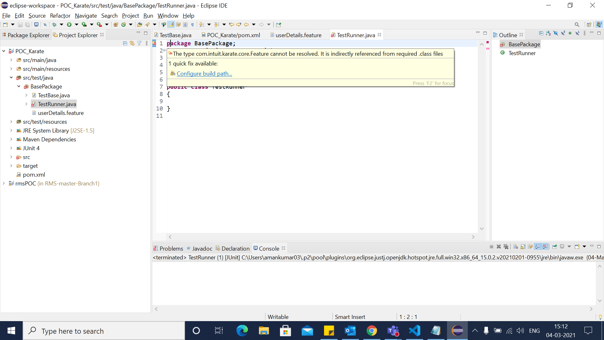 Karate Package Showing Error · Issue 1504 · Karatelabs Karate · Github