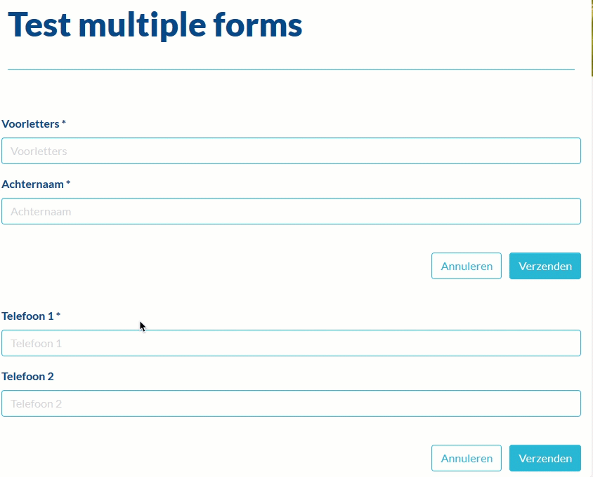 Submitting a second form fails due to validation when using multiple forms on a page · Issue ...