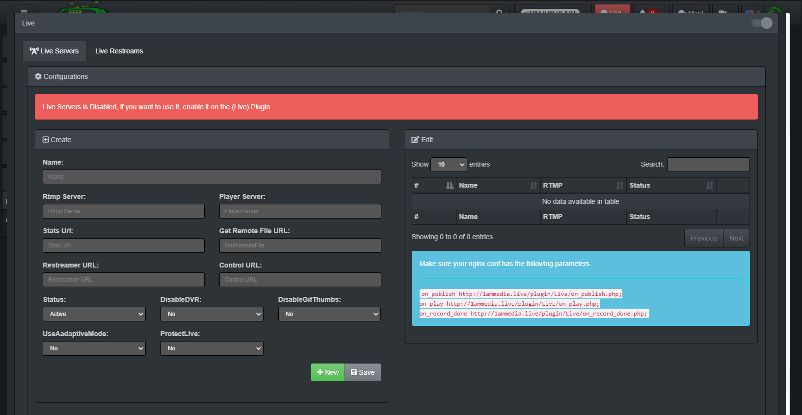 Live streaming not connecting obs apache installed not nginx ? · Issue ...