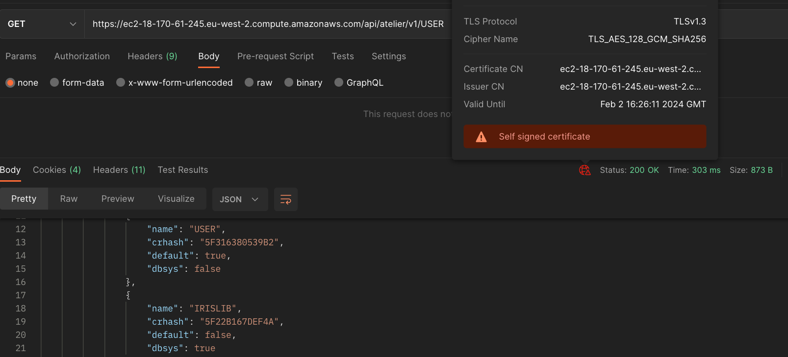 Unable to connect to IRIS over https using self signed certificate · Issue #1075 · intersystems ...