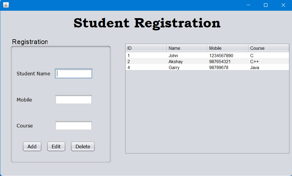 GitHub - gargkeshav2002/Student_Registration: A software built in Java ...