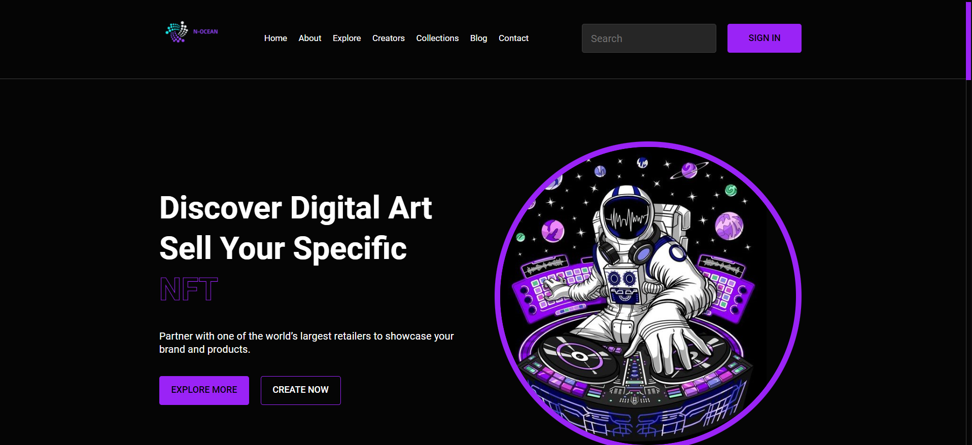 GitHub - Aniket-x-code/N-Ocean: N-Ocean is a NFT marketplace website design , created from ...