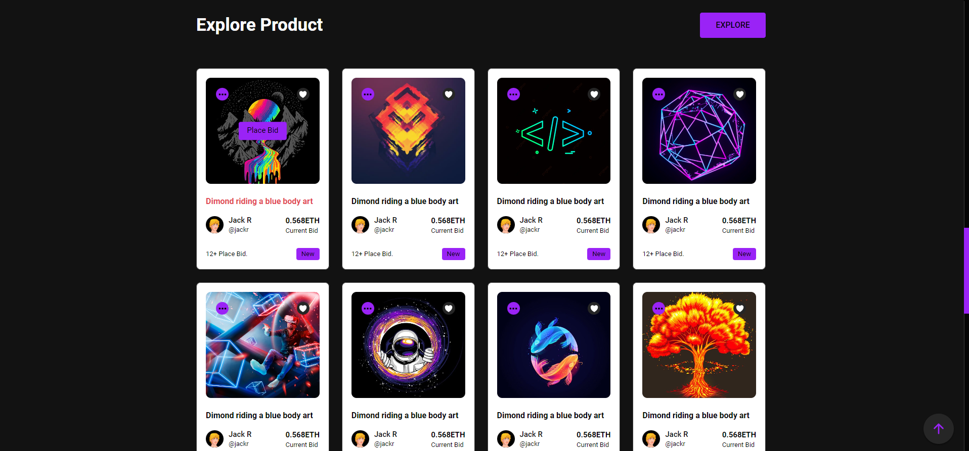 GitHub - Aniket-x-code/N-Ocean: N-Ocean is a NFT marketplace website design , created from ...