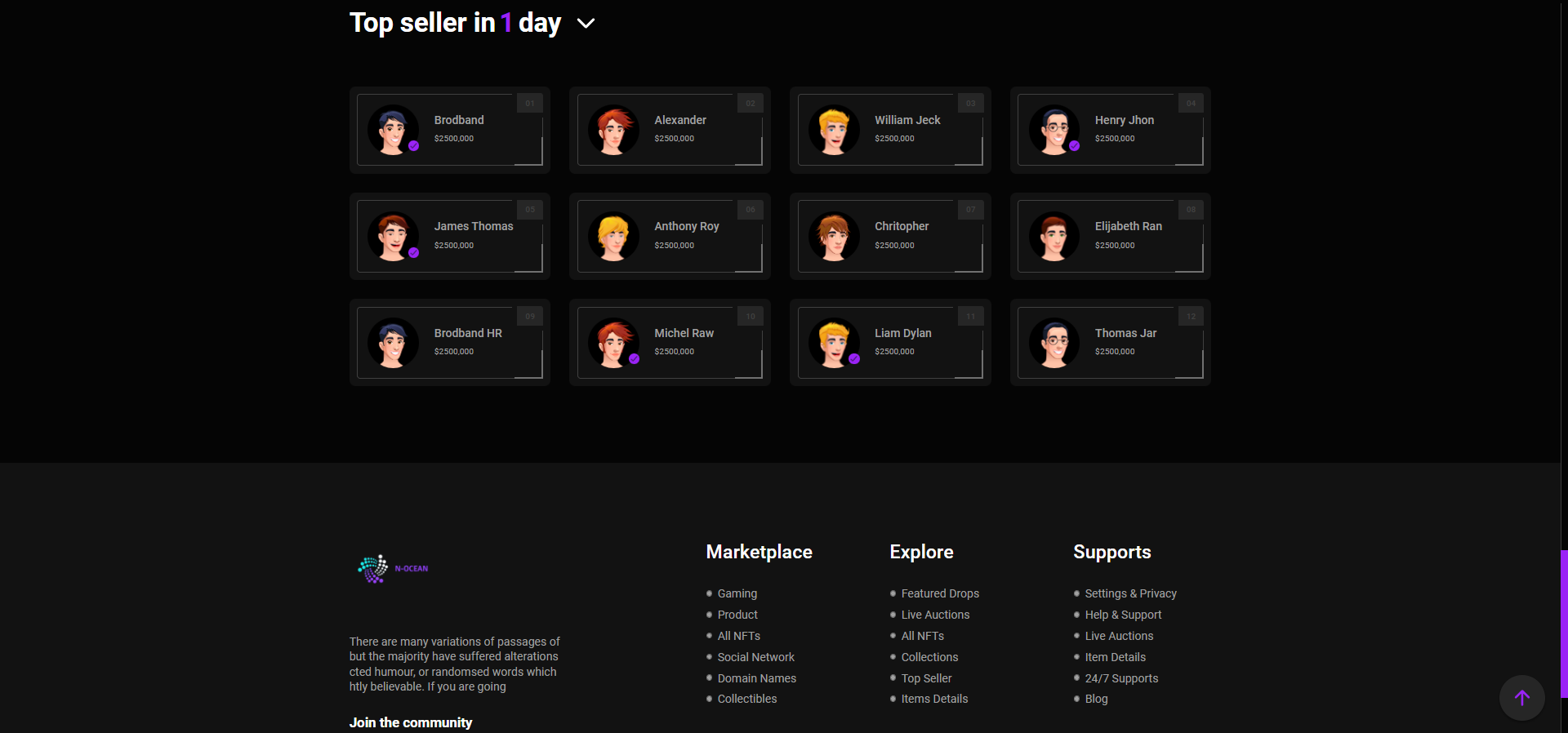 GitHub - Aniket-x-code/N-Ocean: N-Ocean is a NFT marketplace website design , created from ...