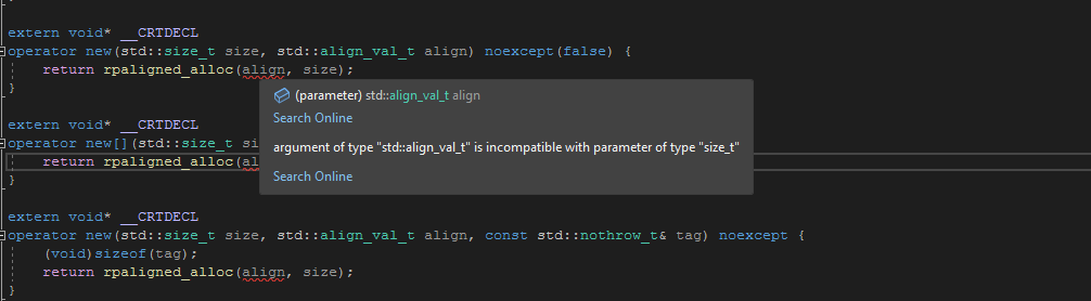 Error C2664 Void Rpaligned Alloc Size T Size T Cannot Convert