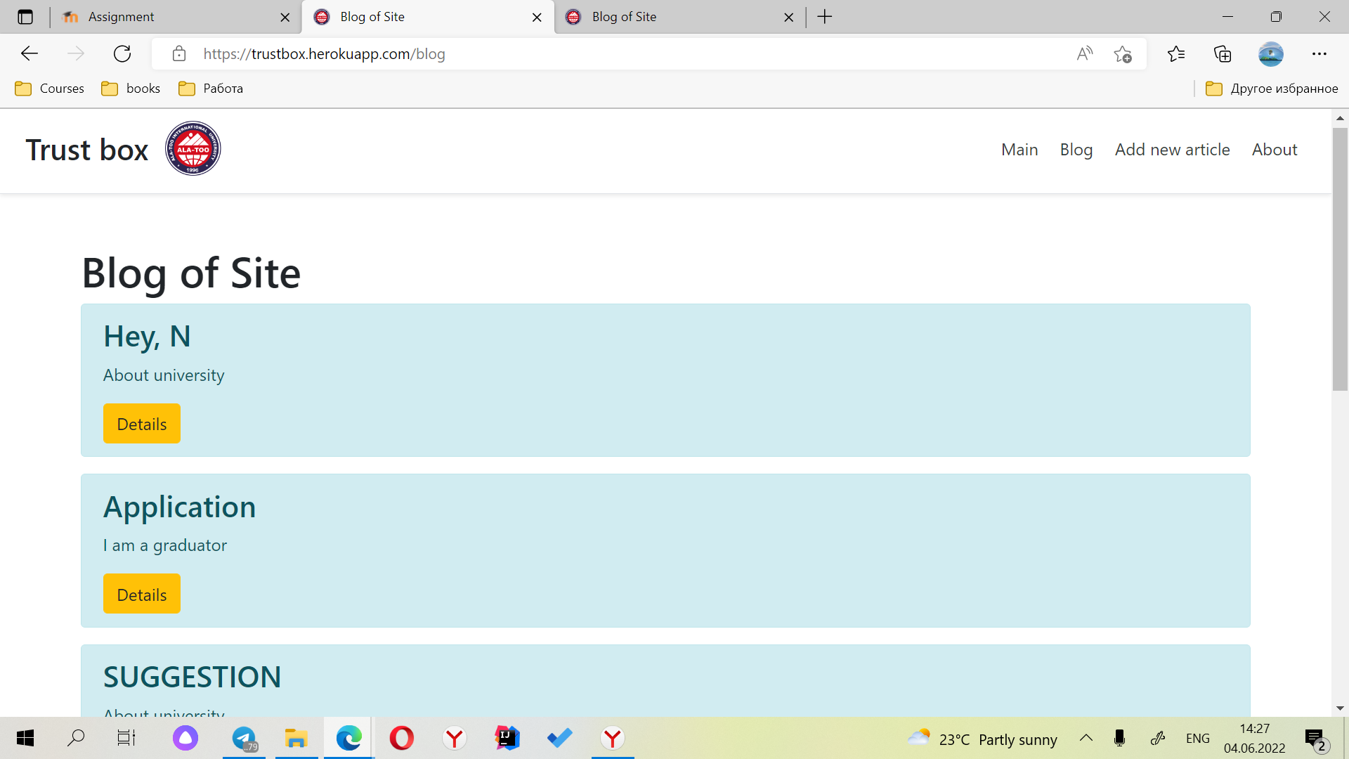 GitHub - PaishankyzyNuriza/final_web_project: Feedback App to Ala-Too ...