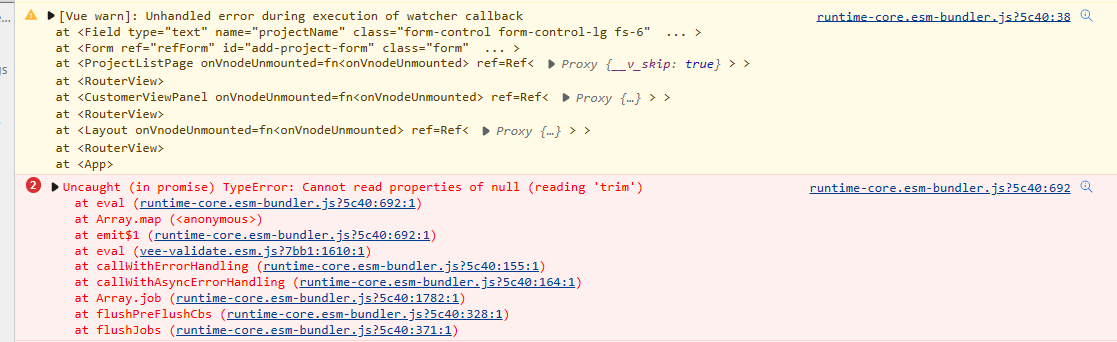 v-model.trim() error when resetForm() action · Issue #4177 · logaretm/vee-validate · GitHub