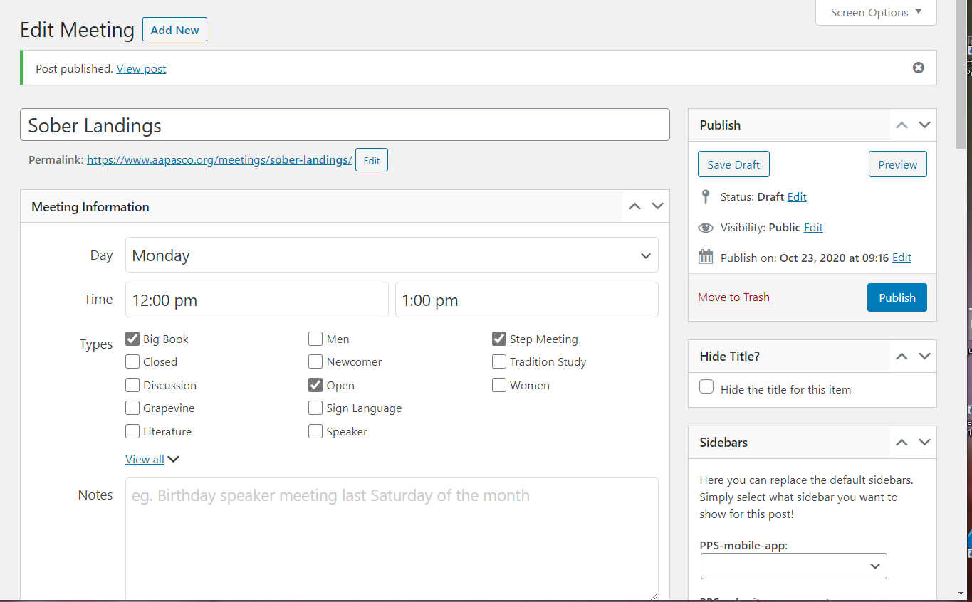 Update/Publish button grays out on certain addresses · Issue #195 · code4recovery/12-step ...