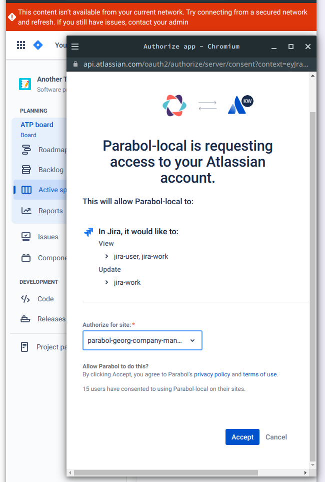 Bug: Jira Integration - grayed out "Authorize" button · Issue #7756 · ParabolInc/parabol · GitHub