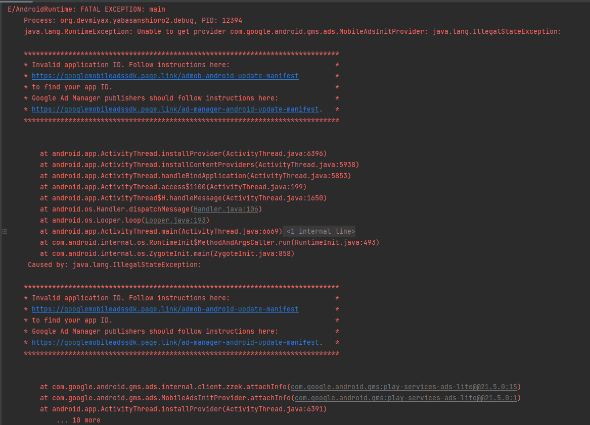 My program encountered an error · Issue #781 · googleads/googleads-mobile-flutter · GitHub
