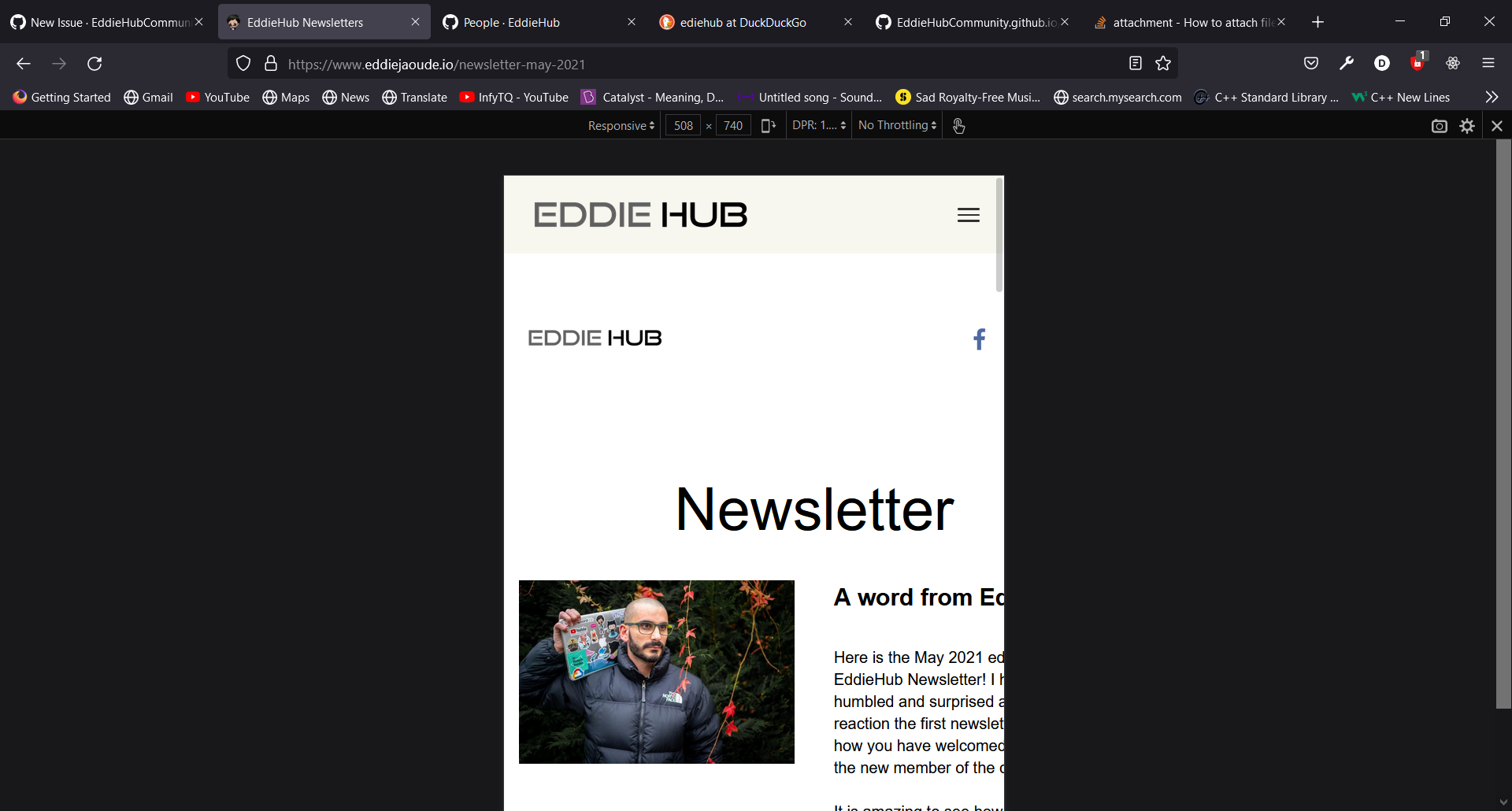 EddieHub's Newsletters page is Irresponsive · Issue #195 · EddieHubCommunity/EddieHubCommunity ...