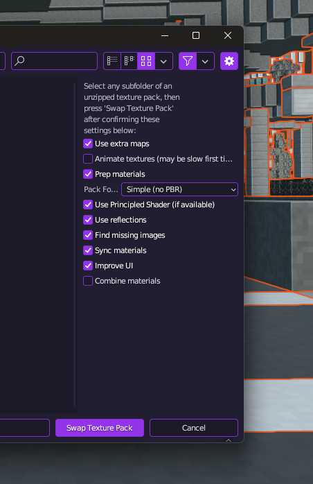 Use emissions tick box does not show up in the settings of swap texture pack · Issue #493 · Moo ...