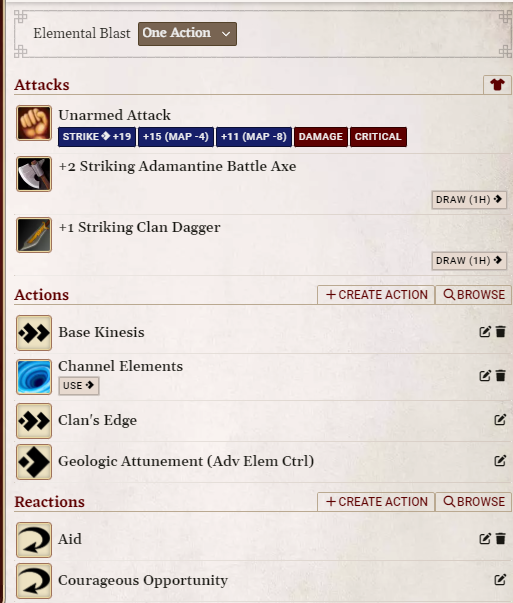 Kineticist Archetype not adding Elemental Blast to Attacks · Issue #9659 · foundryvtt/pf2e · GitHub