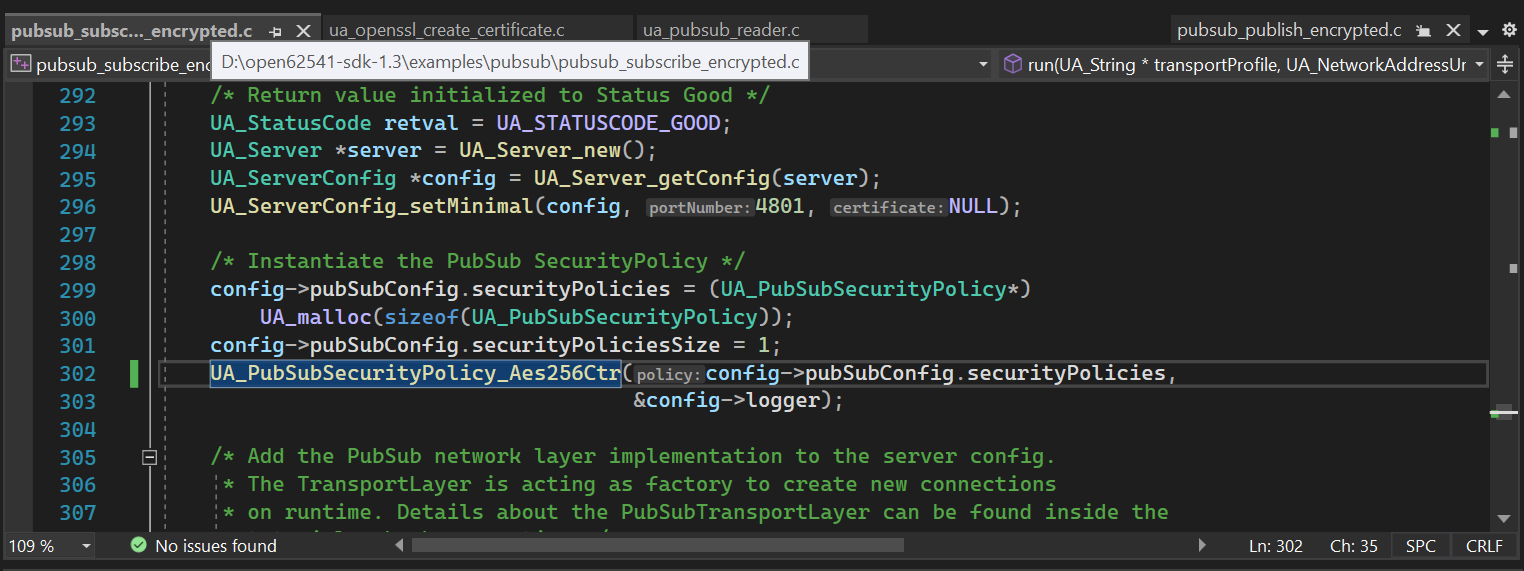 Server stops with Segmentation Fault when we configure wrong security policy in PubSub ...
