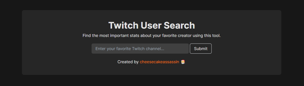 GitHub - cheesecakeassassin/vue-twitch-user-search: VueJS single page ...
