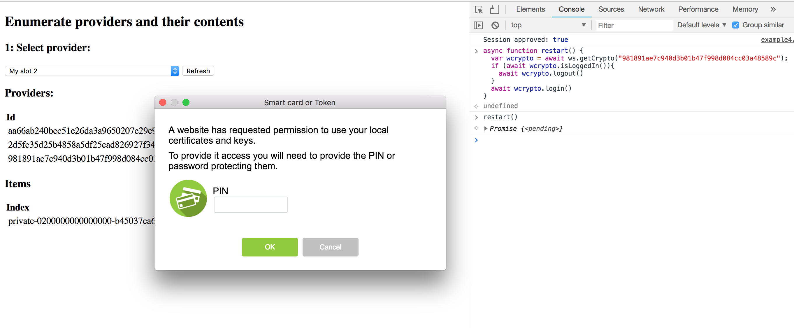 help: It is possible to run a graphene example on Browsers like a normal javascripts file ...