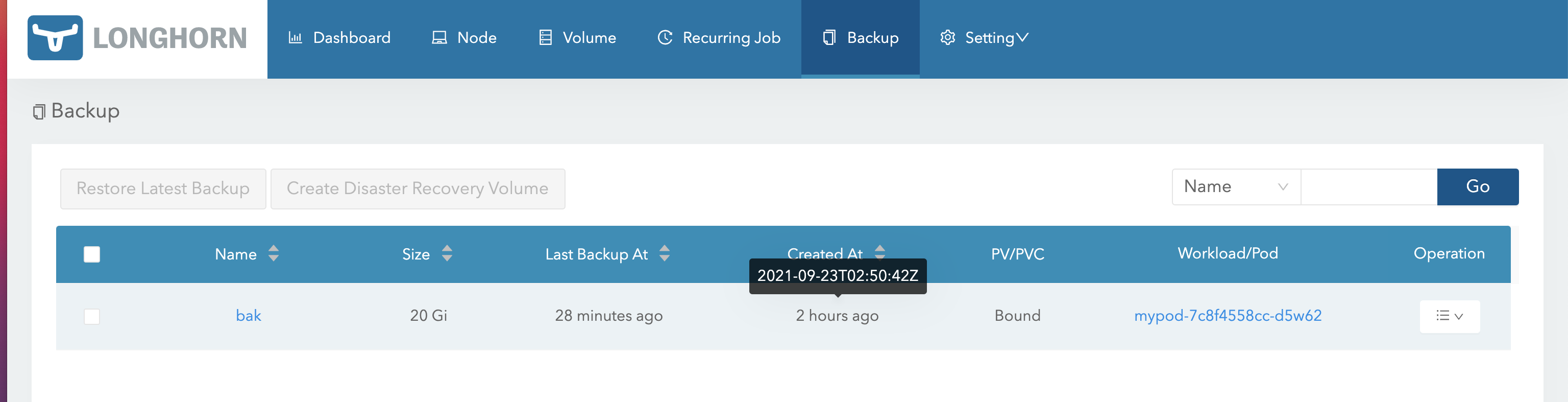 [BUG] Tool tip on Snapshots and Backups List on UI are displayed inconsistently · Issue #2994 ...