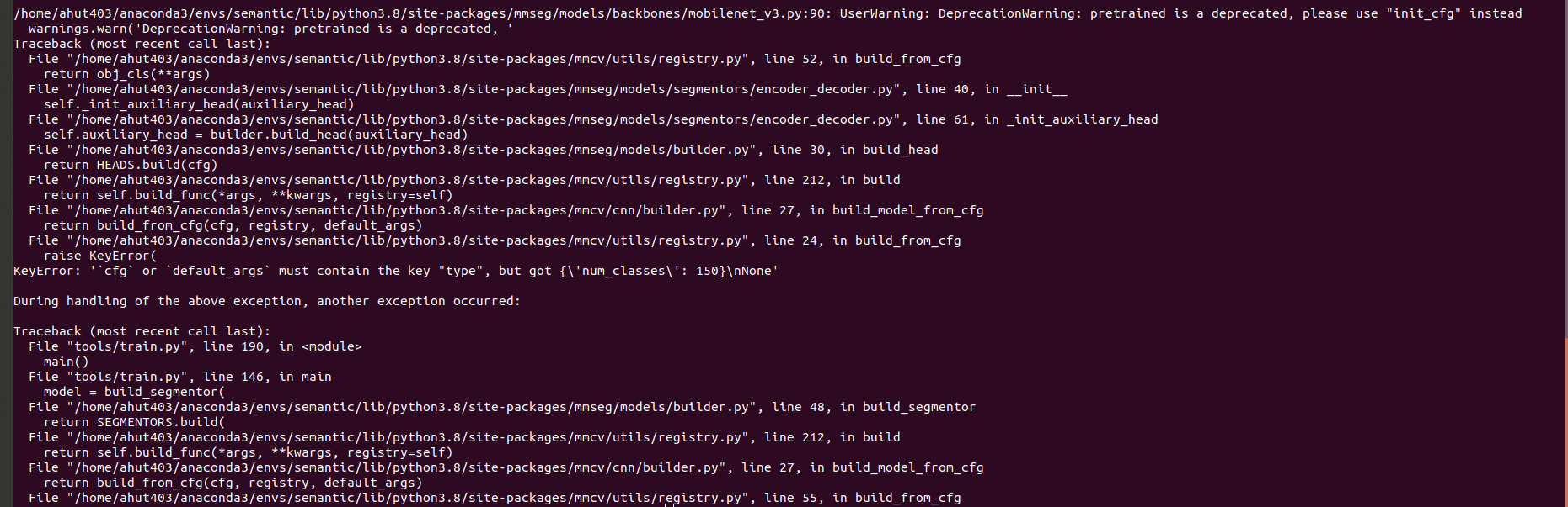 Training errors on ade20k dataset using lraspp model · Issue #2275 · open-mmlab/mmsegmentation ...