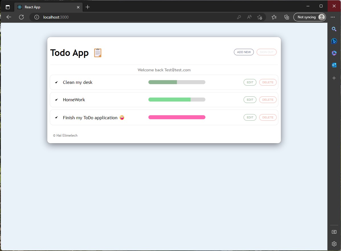 GitHub - haielimelech/To-Do-Application: To-Do Web Application