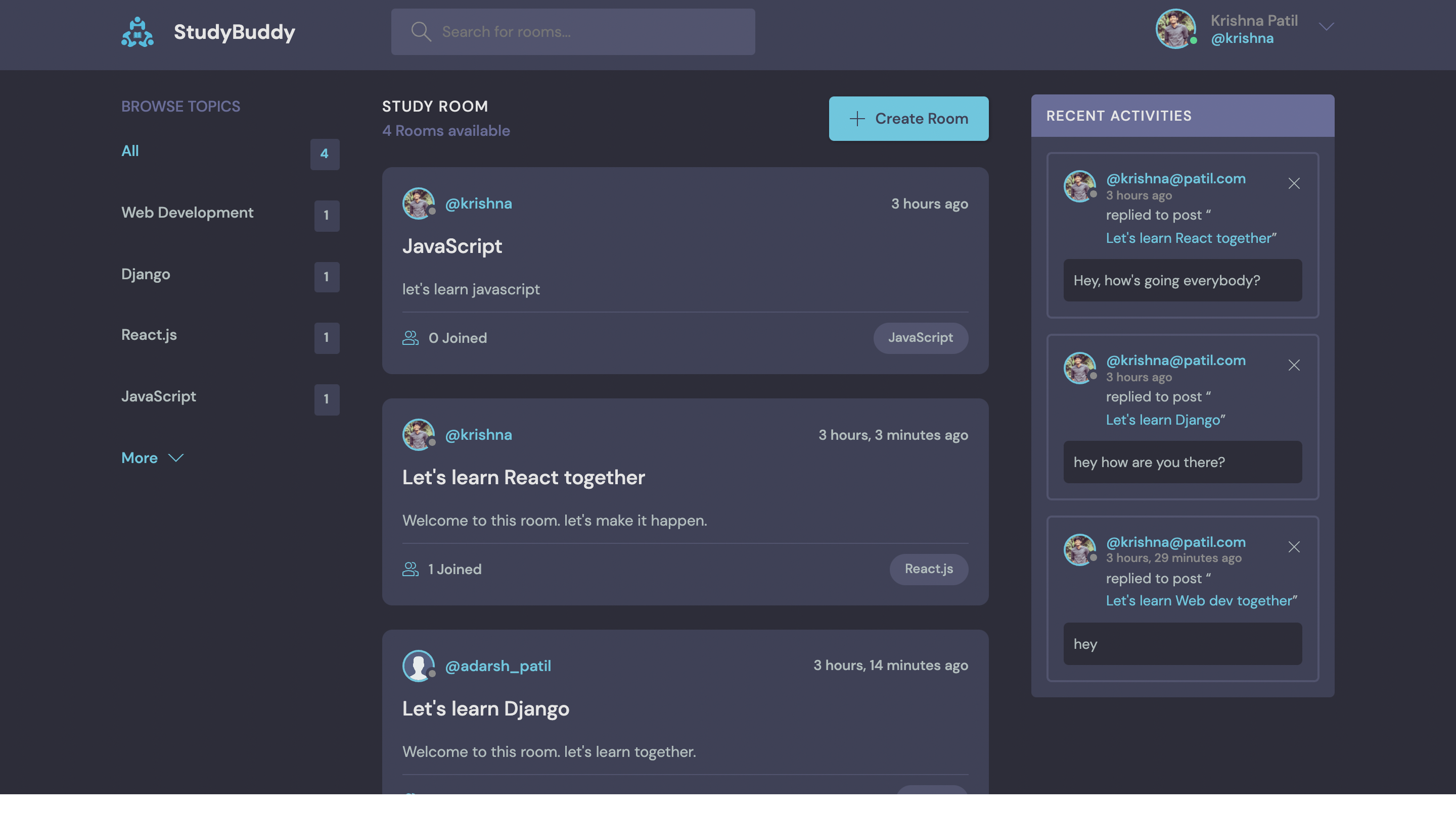 GitHub - Krishna-Patil/Chat-Room-Web-Application