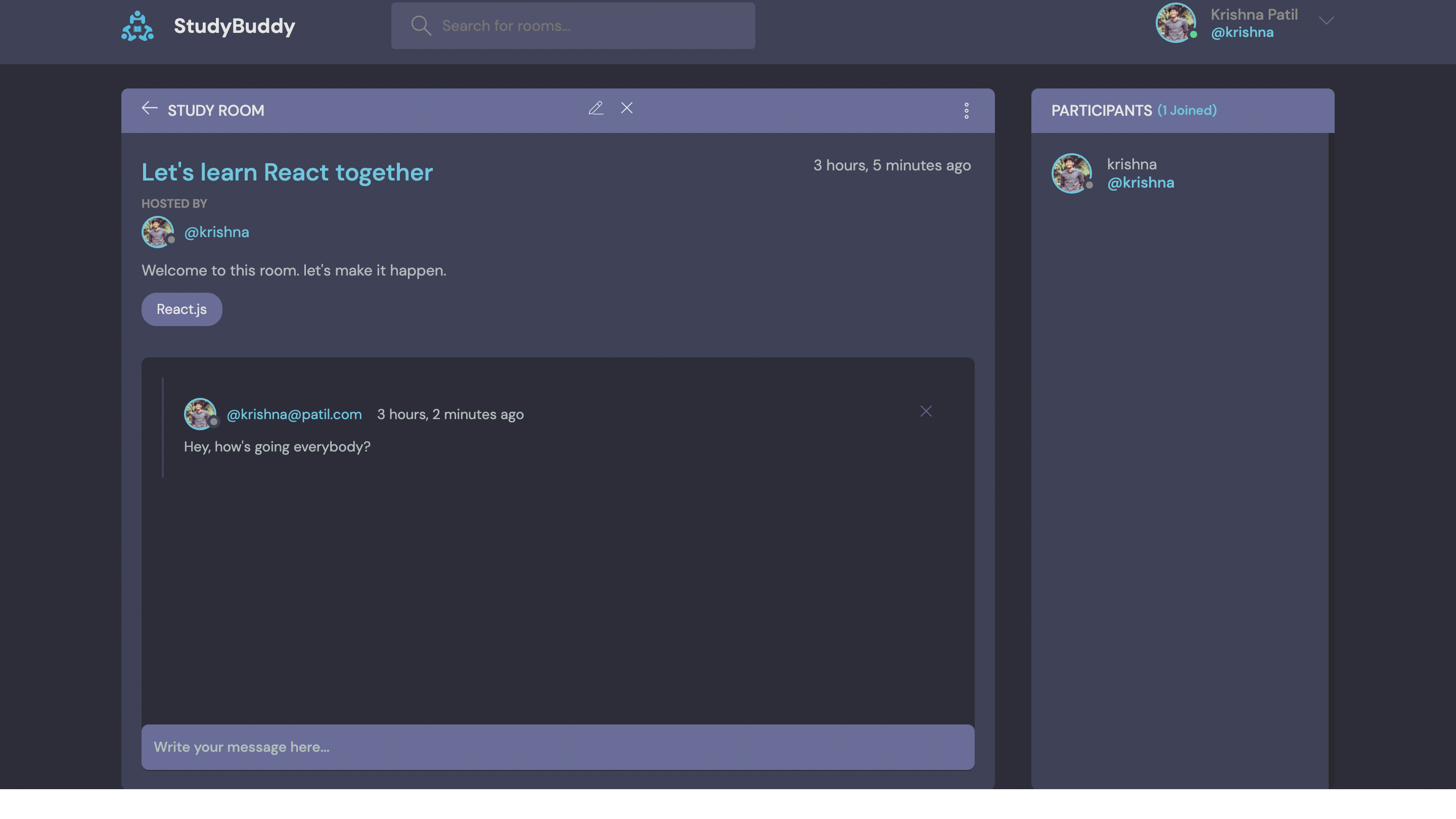 GitHub - Krishna-Patil/Chat-Room-Web-Application