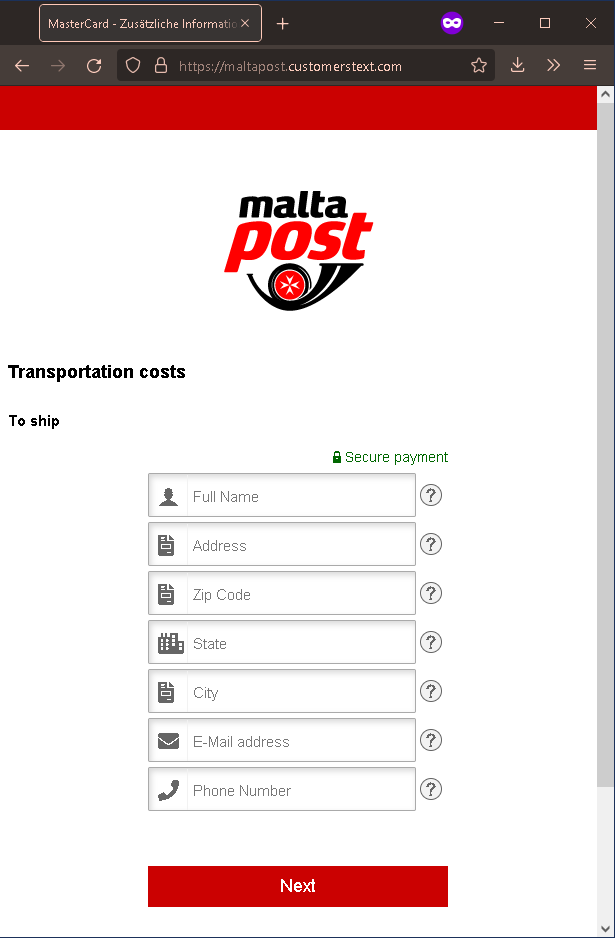 maltapost sample · Issue #30 · robert-abela/malta-phishing-samples · GitHub