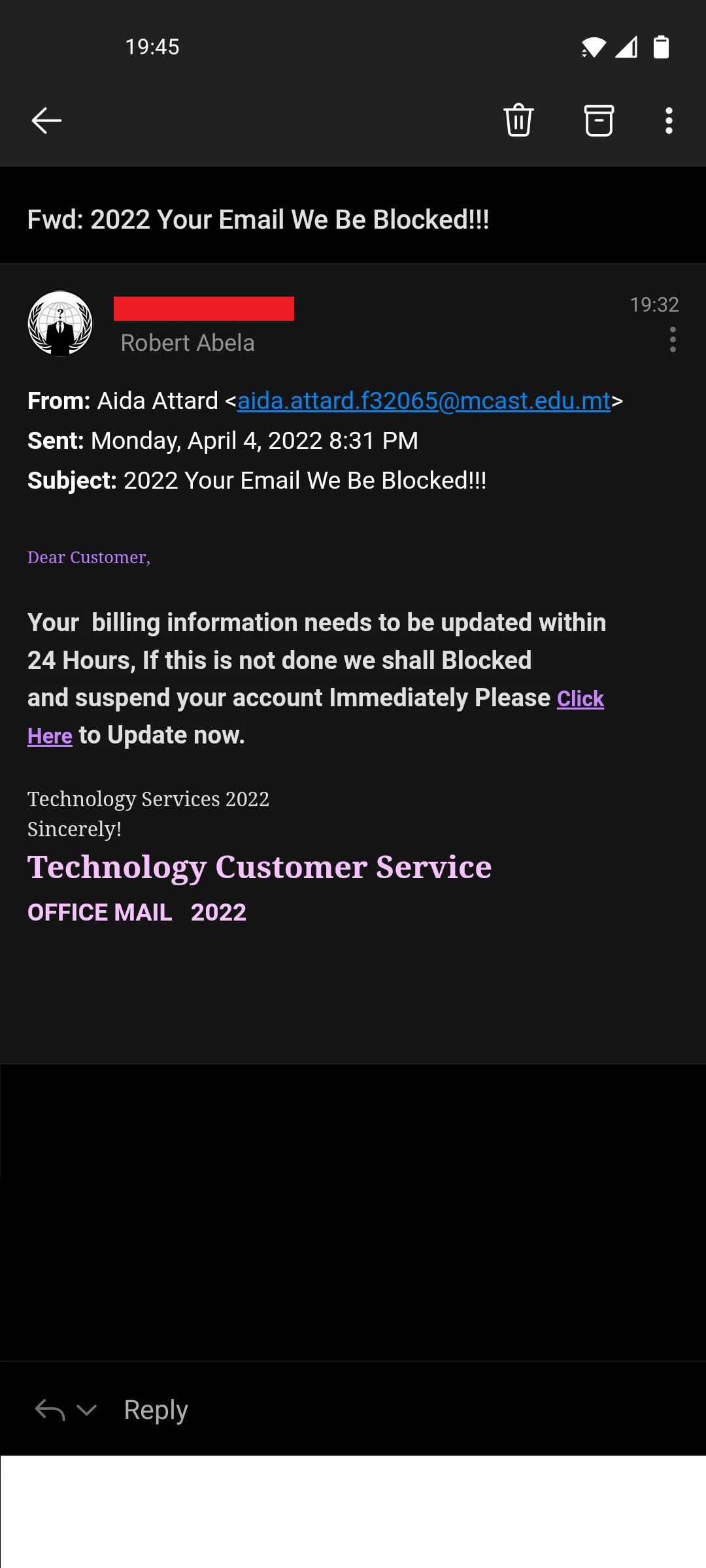 mcast email (internal?) · Issue #36 · robert-abela/malta-phishing-samples · GitHub
