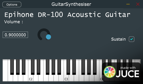 GitHub - hdavid03/GuitarSynthesizer: Acoustic guitar synthesizer application (Juce framework)
