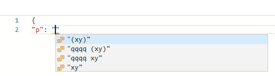 Completion items for JSON Schema enum values depend on leading double ...