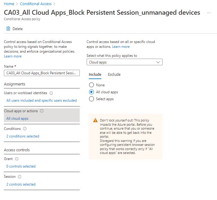 Conditional Access Policy - The server could not process the request ...