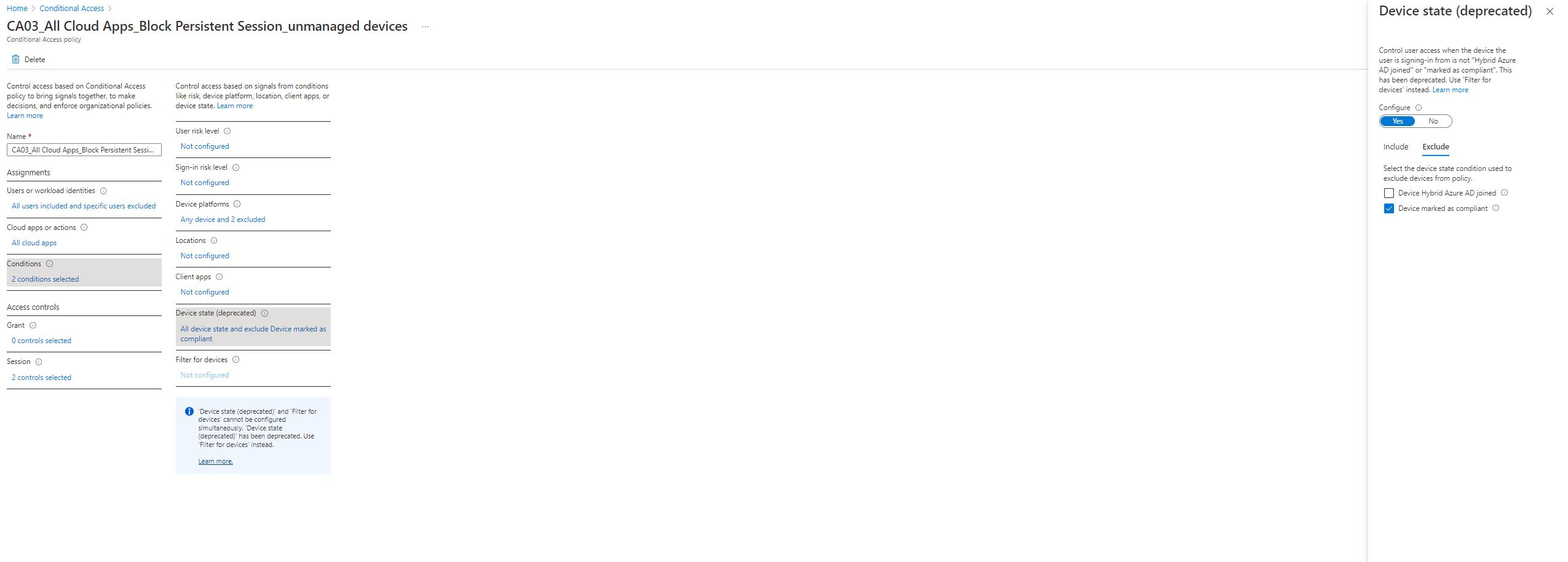 Conditional Access Policy - The server could not process the request ...