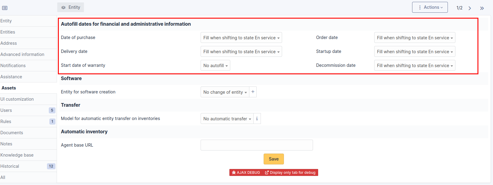 Entities Assets automation not working · Issue #13415 · glpi-project/glpi · GitHub