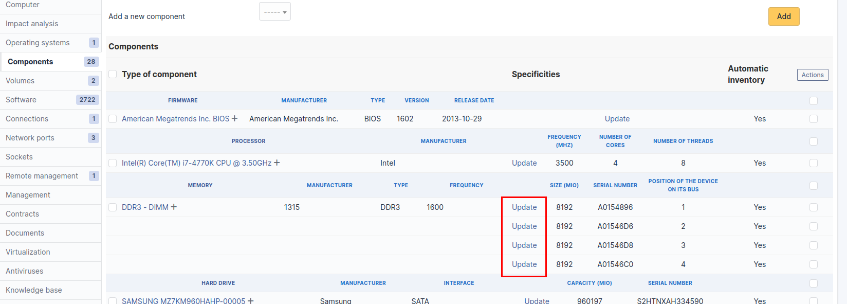 GLPI-Inventory doesnt show component changes in logs · Issue #13984 · glpi-project/glpi · GitHub