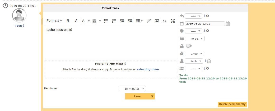 Cant See Recall If User Is Not In Charge Of Task · Issue 6233 · Glpi