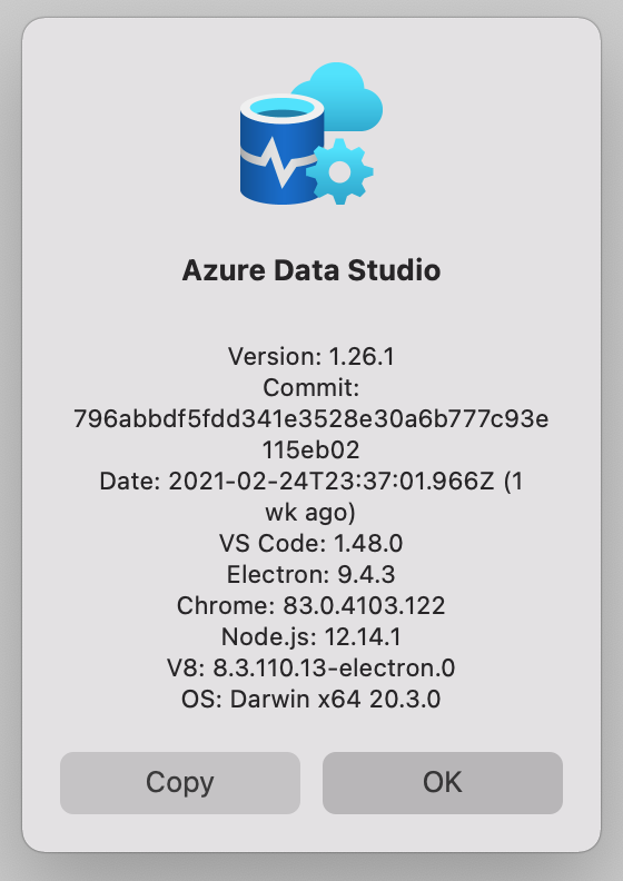 Consider modeling Composer.About model after Az Data Studio's ...