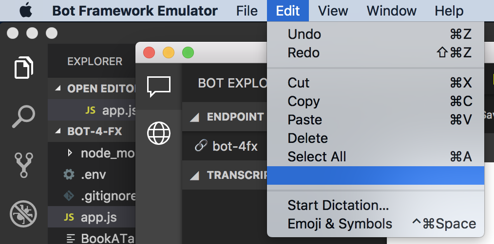 Emulator's Edit Menu has an empty menu item · Issue #696 · microsoft ...