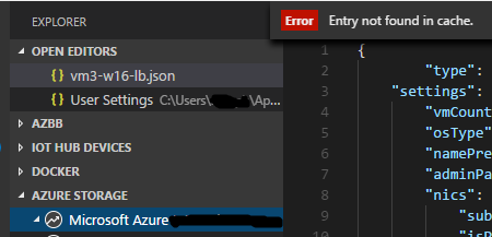 Entry not found in cache · Issue #1 · formulahendry/vscode-azure-storage-explorer · GitHub