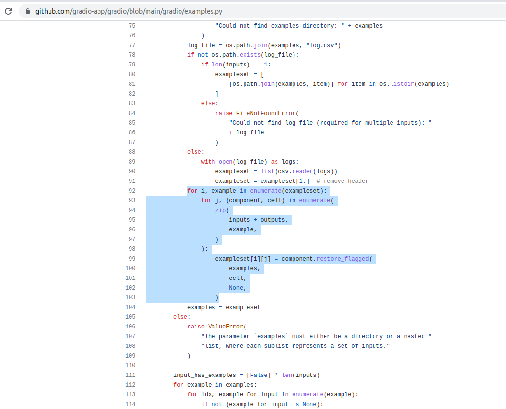 Issue with Example helper component when passing str path to directory ...