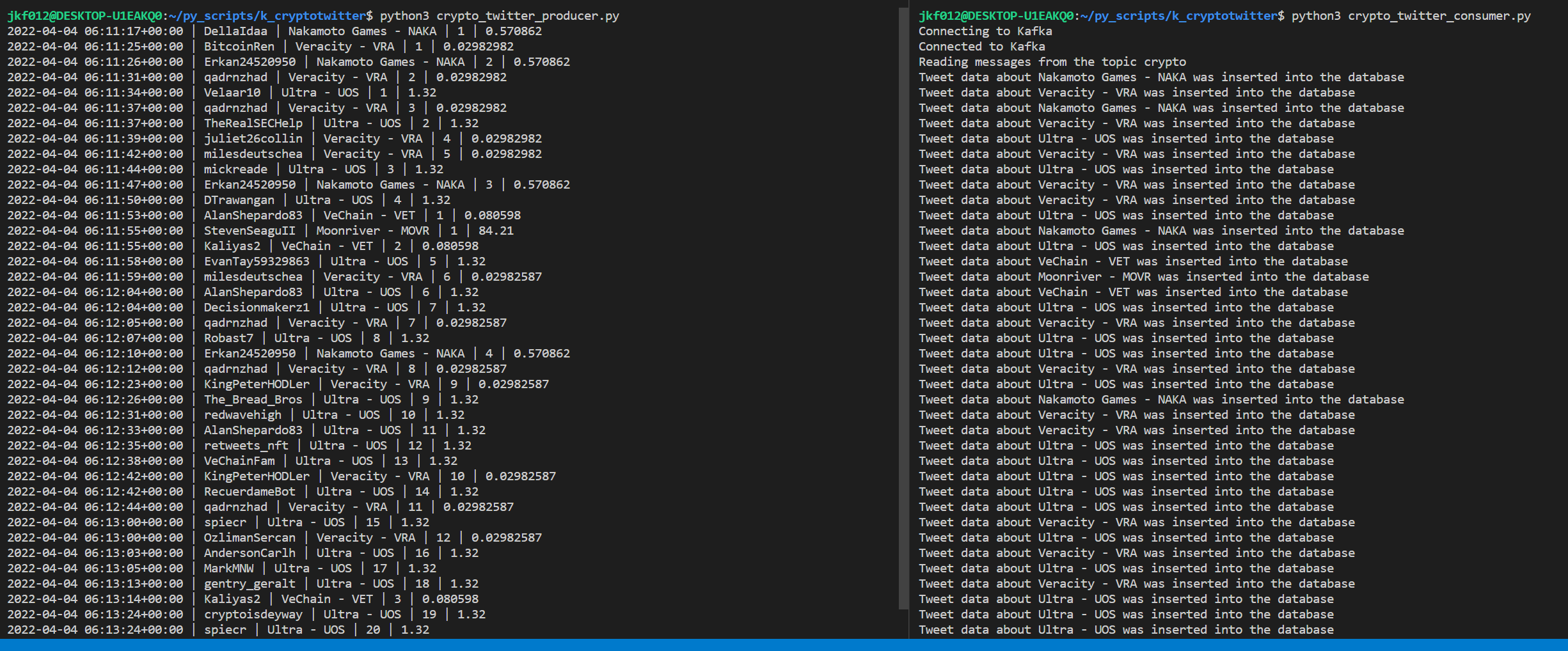 Github Jonferguson1twitter Crypto Mention Capture Using Python Tweepy And Apache Kafka Data 1974