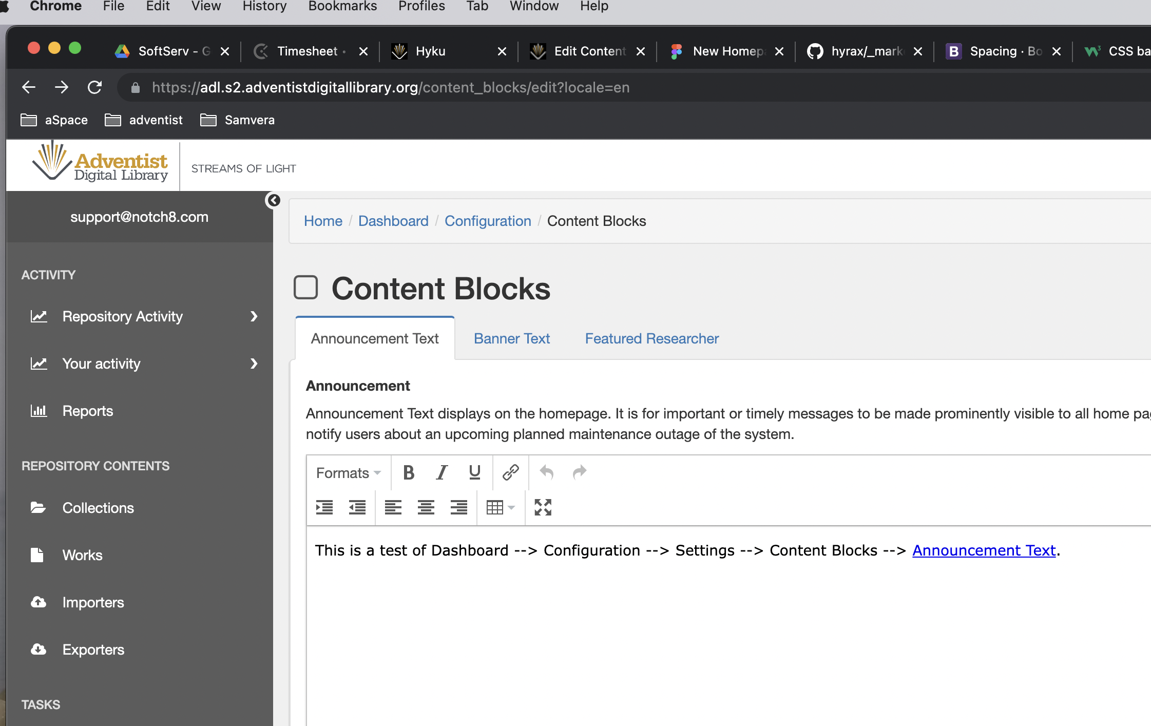 Toolbar for editing content not displaying properly on the Settings -> content block · Issue ...