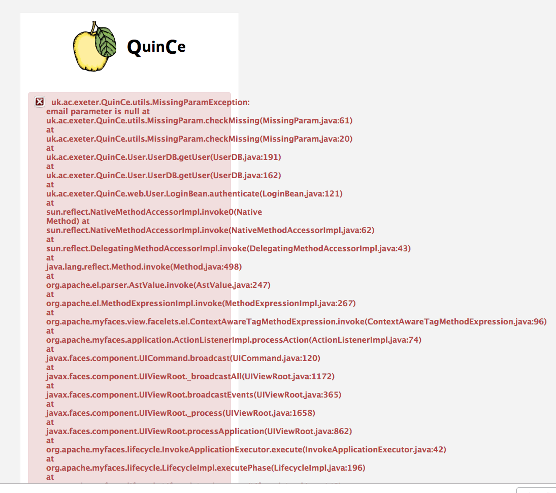 Handle empty email/password on login page · Issue #1000 · quince-science/QuinCe · GitHub