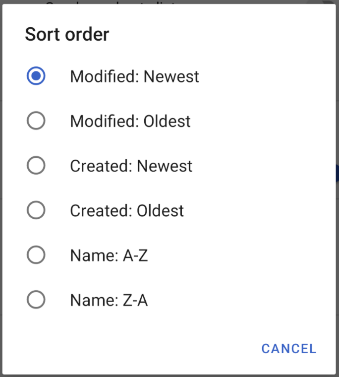 Make the order of sort options consistent in SortBar and Settings ...