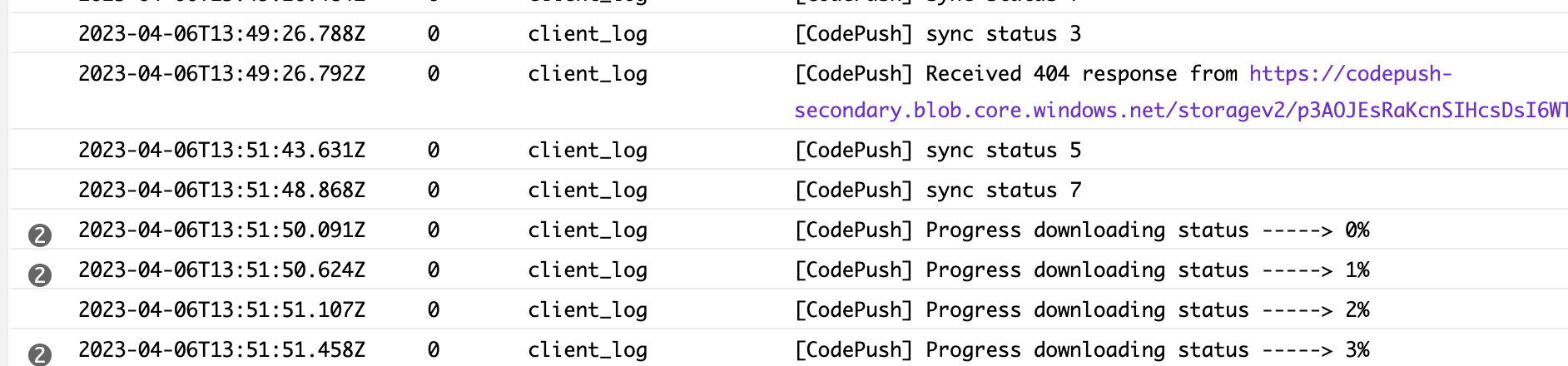 CodePush.sync() always returns status UP_TO_DATE when download_url is https://codepush-secondary ...