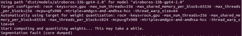Bug Segmentation Fault While Attemping To Quantize With Rocm · Issue 775 · Mlc Aimlc Llm 