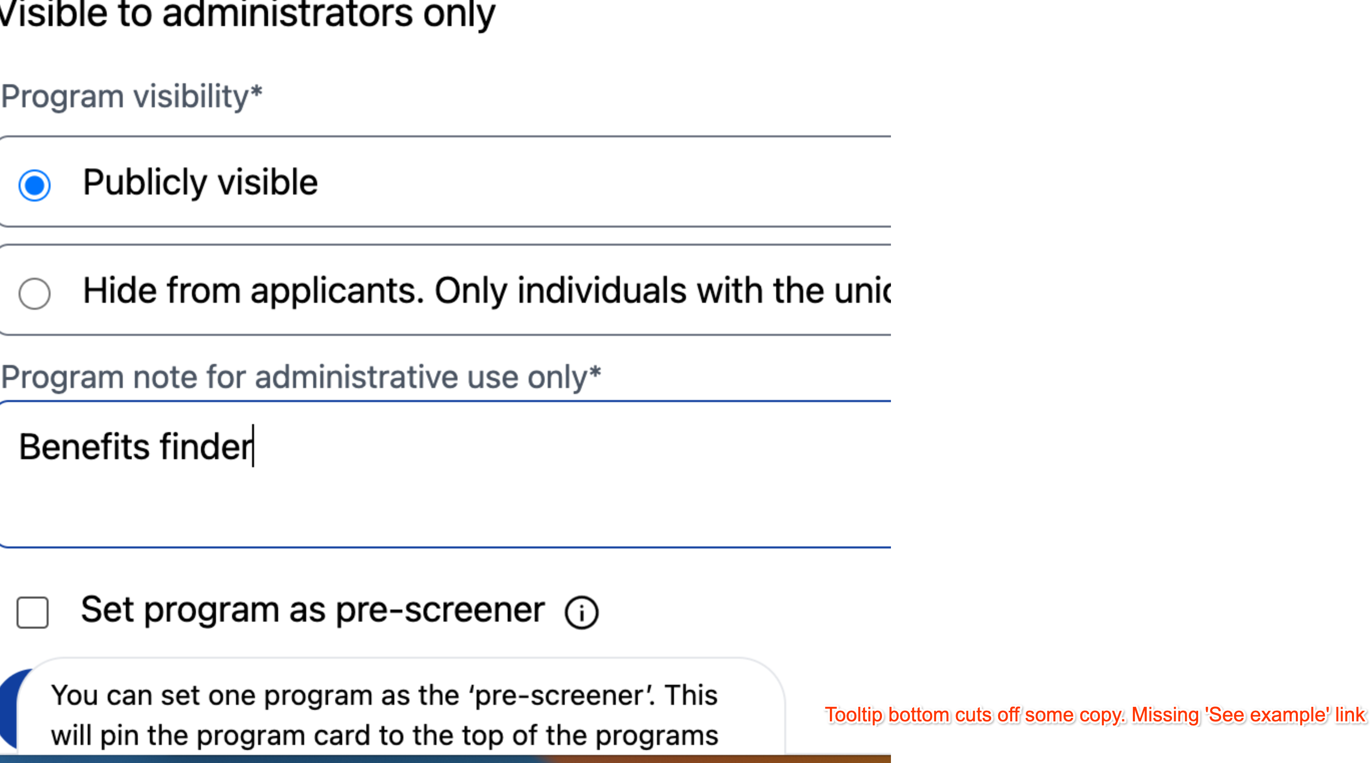 Tooltip text is cut off for common intake form · Issue #4492 · civiform/civiform · GitHub