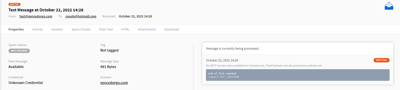 Not send E-mails end of file reached · Issue #2197 · postalserver/postal · GitHub