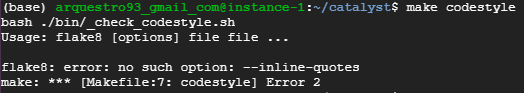 Flake8 error while executing "make codestyle" command · Issue #436 · catalyst-team/catalyst · GitHub