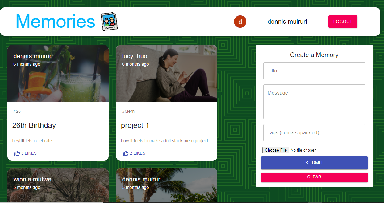 GitHub - muiruridennis/Memories: Capture and relive moments with Memories—a web app powered by ...