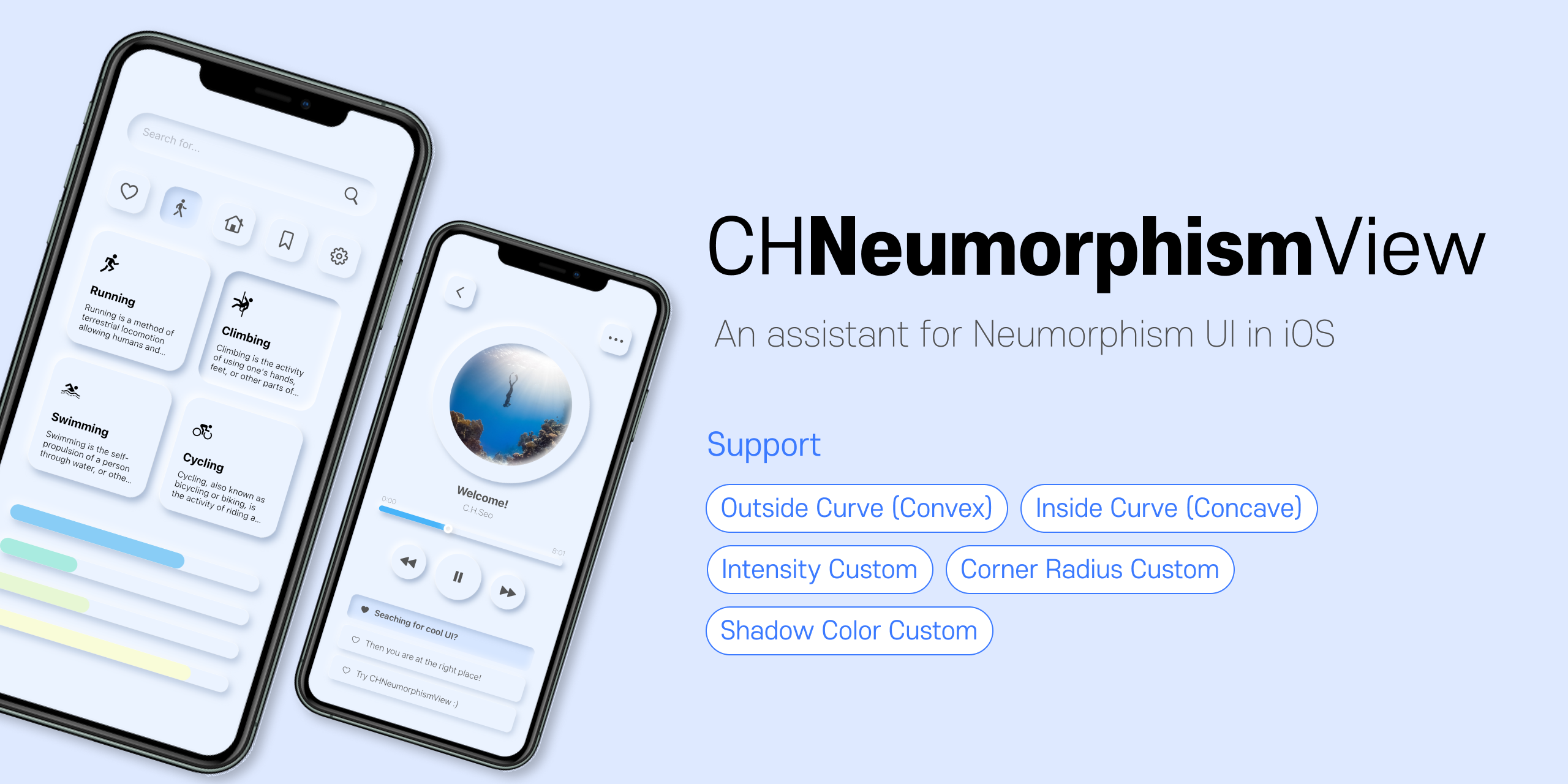 GitHub - Chaehui-Seo/CHNeumorphismView: Assistant for Neumorphism UI in iOS