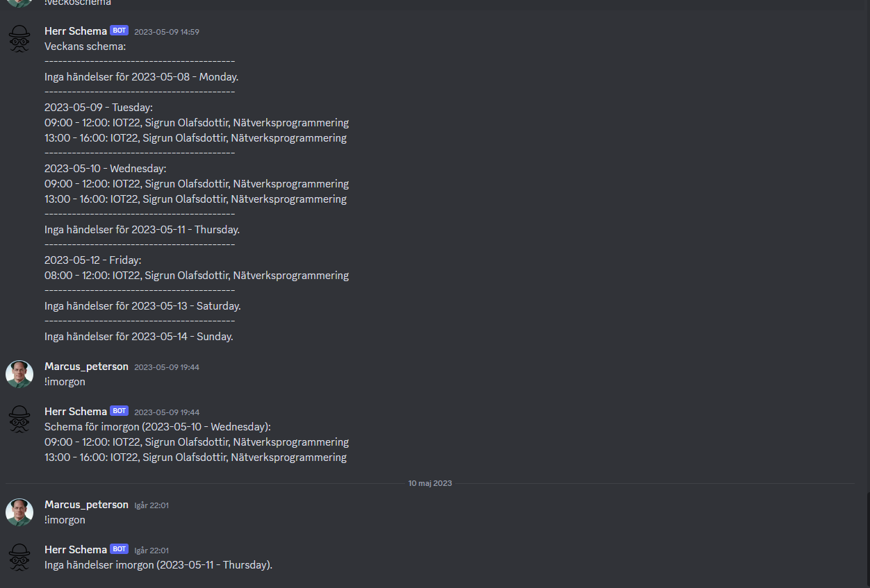 GitHub - Marcus-Peterson/discord_bot_skolschema: En robot som skickar uppdateringar till min ...